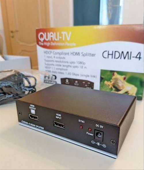 Разветвитель hdmi Splitter 1x4 1080p