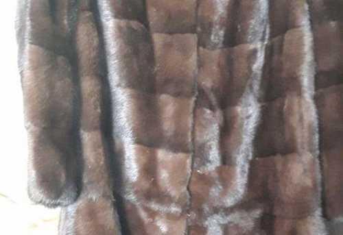 Шуба норковая цвет махагон 50-52 размер