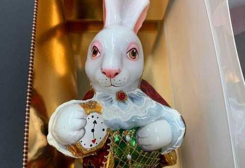Белый кролик Ариэль ёлочная игрушка