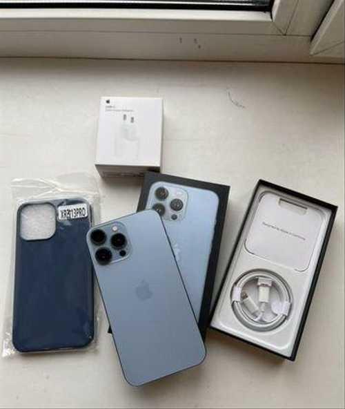 iPhone XR в корпусе 13 Pro 128 гб синий + чехол