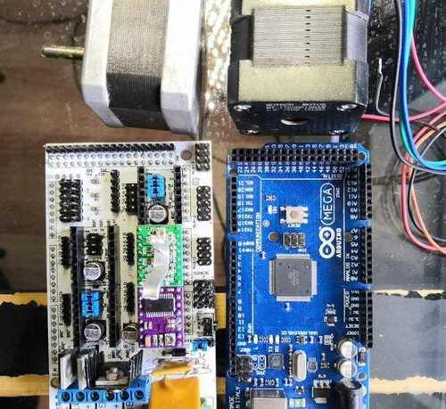 Arduino mega 2560, ramps 1.4, драйверы, двигатели