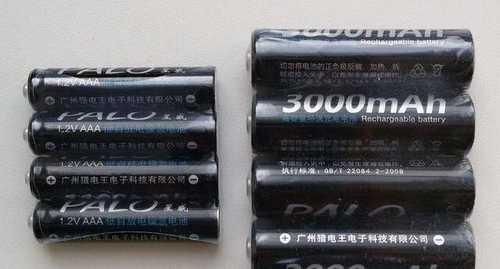 Батарейки аккумуляторные palo AAA AA