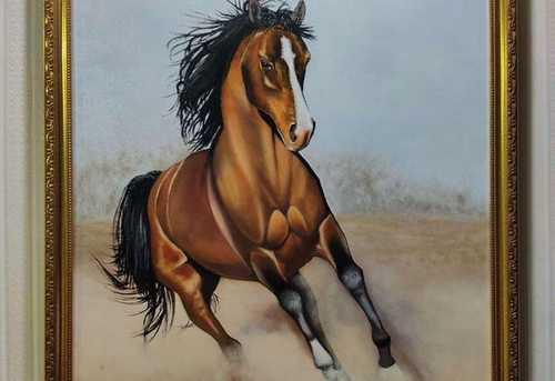 Картина маслом на холсте Скачущая лошадь