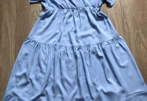 Платье нежно-голубое р 34-36 (xs) вискоза рост 156