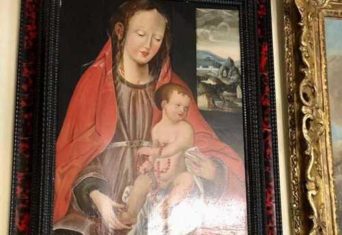 Шикарная Антикварная Картина Икона 16 век