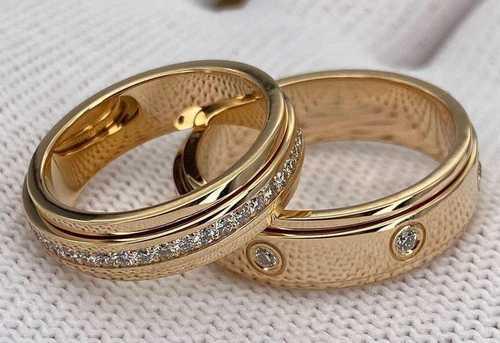 Золотые обручальные кольца с бриллиантами