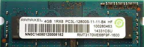 4Gb ramaxel rmt3170mp68f9f-1600 ddr3l 1600 sodimm