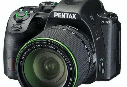 Фотокамера Pentax K-70 + объектив DA 18-135WR черн