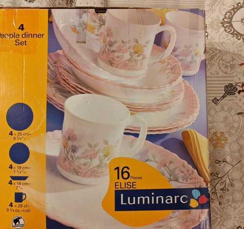 Сервиз новый Luminarc Elise, 16 предметов