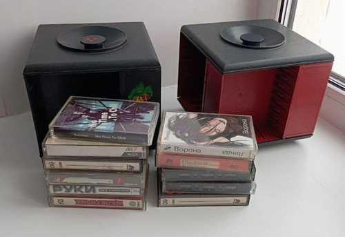 Подставка под кассеты СССР 2 штуки +11 кассет