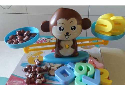 Математические весы обезьянка, развивающая игрушка
