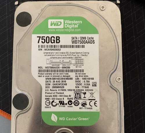 Жесткий диск Western digital 750 Gb WD7500aads