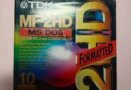 Дискеты TDK MF-2HD, 10 штук