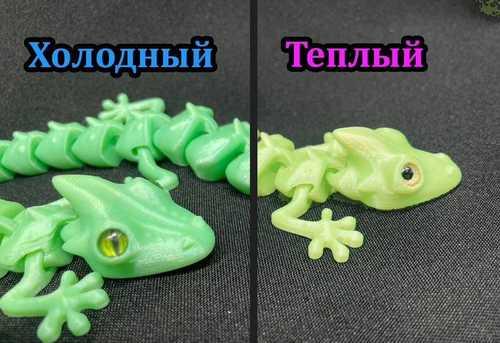 Игрушка подвижная геккон меняет цвет Зелен-Желт