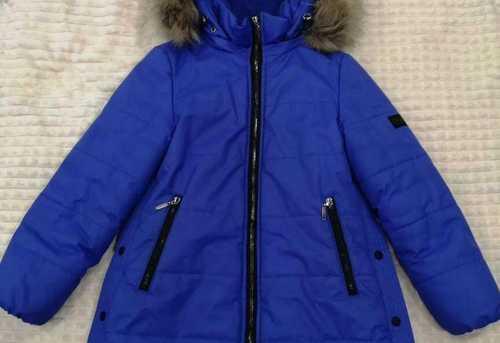 Куртка пальто зимнее для девочки 134 140