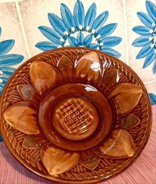 Блюдо салатник Зик фаянс керамика СССР 1975