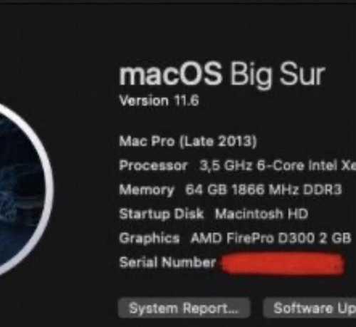 Mac Pro 6.1 D300 6-core 64GB 256SSD