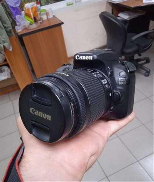 Зеркальный фотоаппарат canon 100d + 18-55 stm отл
