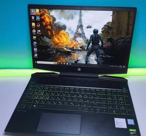 Ноутбук для игр HP: i7, GTX1650, 8GB, 512GB