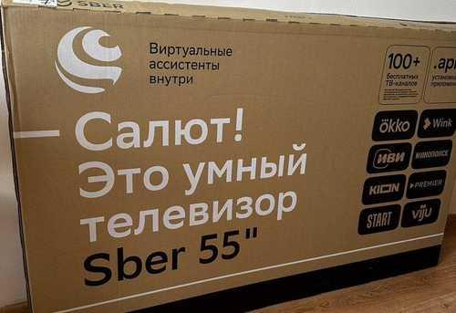 Телевизор sber 55" 4K Ultra HD новый