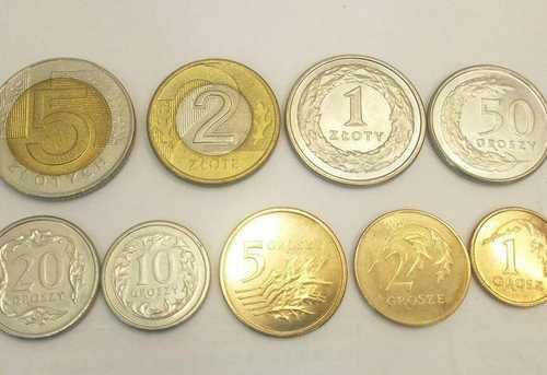 Набор монет Польша 9 шт