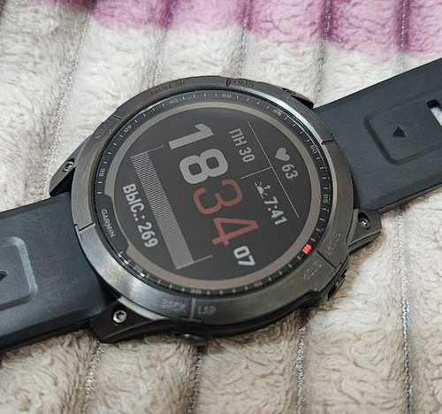 Garmin Fenix 7X Sapphire Solar титановый черный DL