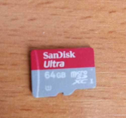 Карта памяти microsd 64gb SanDisk Ultra