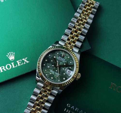 Швейцарские часы Rolex Datejust Olive Green Floral 278273