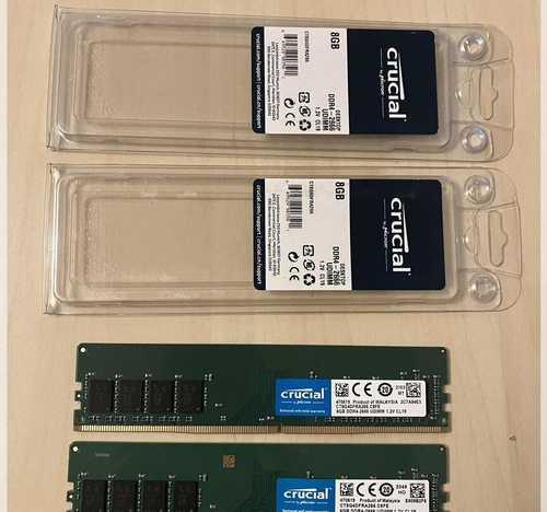 Память DDR4 16Gb (2x8) crucial 2666