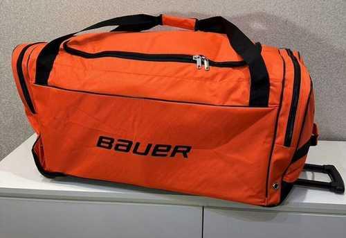 Баул bauer спортивная сумка на колесах оранжевая