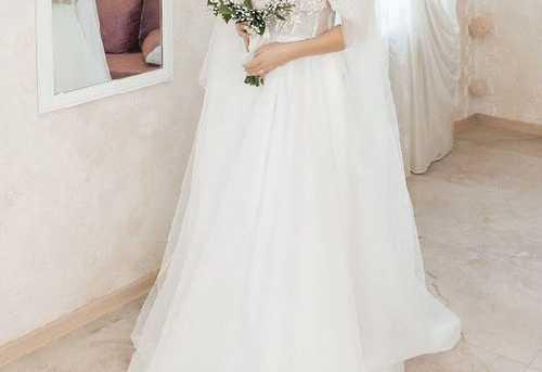 Свадебное платье (корсетное на шнуровке)