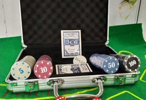 Набор для покера в чемодане (200 фишек с ном., сук