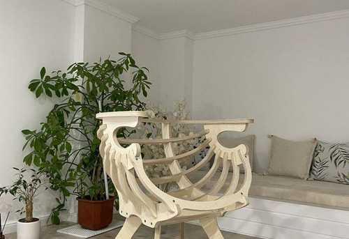 Деревянное кресло ракушка (Бейсик)