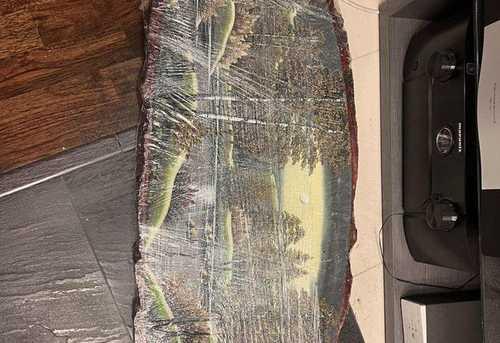 Картина на спиле дерева из каменной крошки 117 см