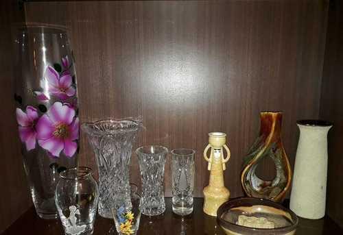 Вазы вазочки для цветов хрусталь стекло керамика
