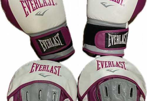 Боксерские перчатки и лапы Everlast 12 oz