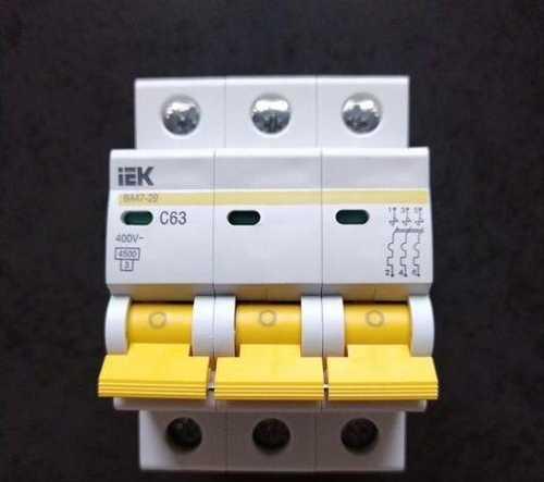 Автоматический выключатель 63А (С) 3п 4.5кА IEK
