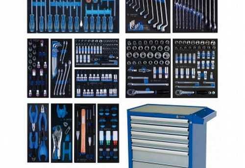 Набор инструментов в синей тележке, 286 предметов