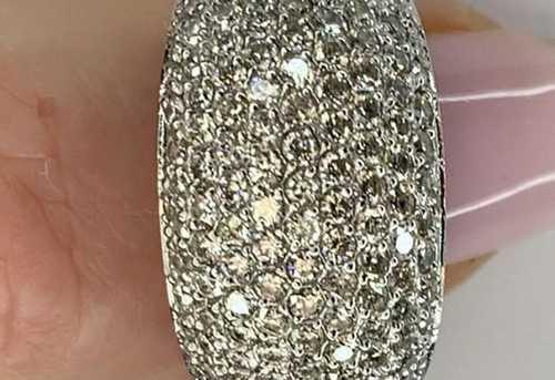 Золотое кольцо/ перстень с природными бриллиантами