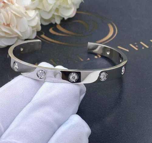 Браслет Cartier Love, 9 бриллиантов, белое золото 0,99ct