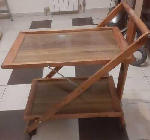 Сервировочный столик на колесиках складной