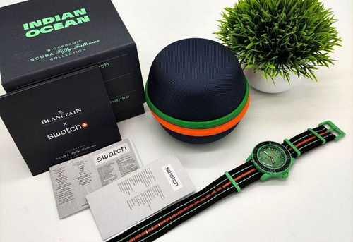 Часы Swatch Blancpain зелёные