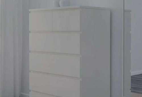 Комод икея мальм белый IKEA malm с 6 ящиками новый