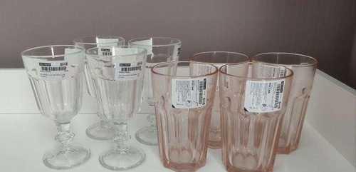 IKEA покал,розовые стаканы и бокалы