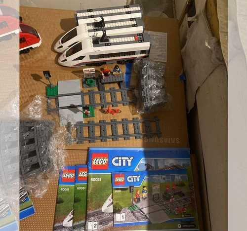 Lego city 60051 белый поезд пассажирский