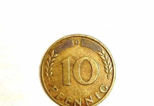 Монета пфенниг pfennig Германия
