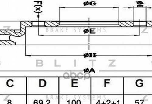 BS0491 диск тормозной задний Opel Vectra 1.6-2