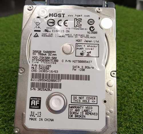 Жесткий диск hgst 500GB 2.5" HTS545050A7E380