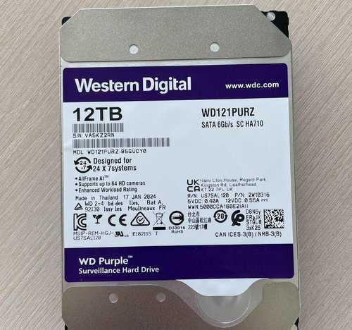 Жёсткий диск WD12Purple purz WD 12Tb 12 Тб