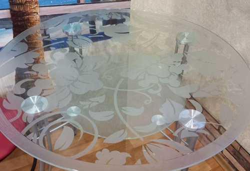 Кухонный стол стеклянный круглый